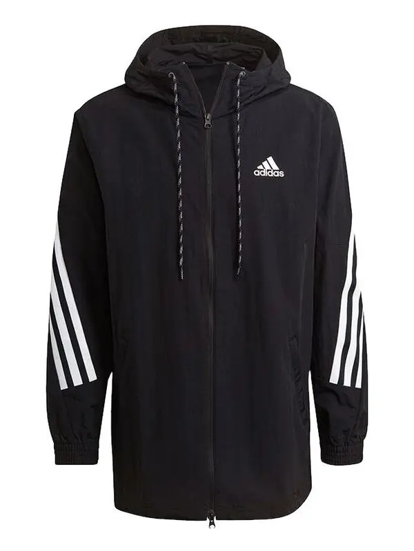 Adidas Sporty Stripes Hooded Track Jacket - Black