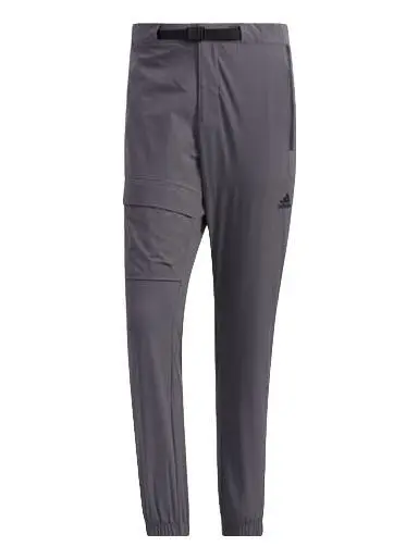 Adidas Belted Cargo Jogger Pants - Light Gray