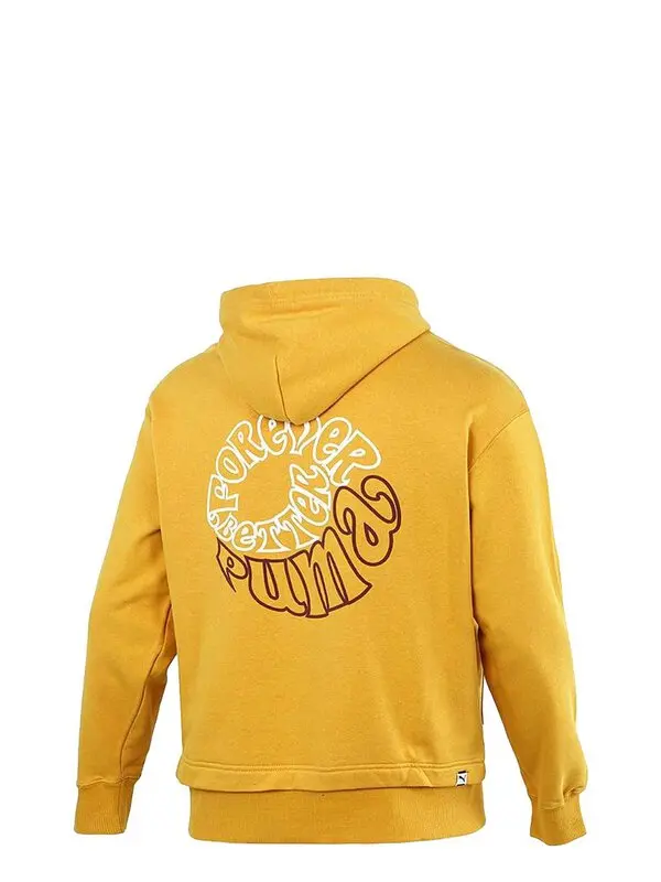 PUMA Back Logo Printed Hoodie - Yellow