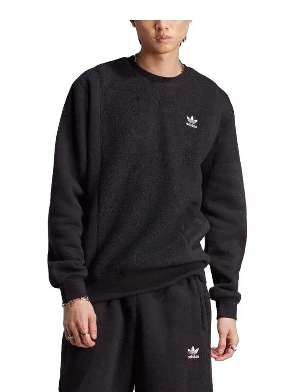 Adidas Originals Essentials+ Trefoil Crew Sweatshirt - Black