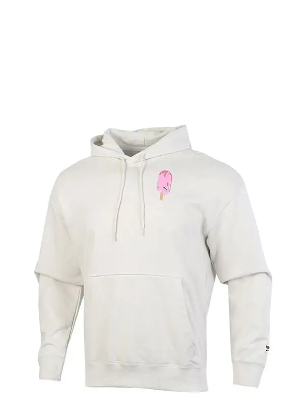 PUMA Alphabet Printing Casual Hooded Pullover - Grey