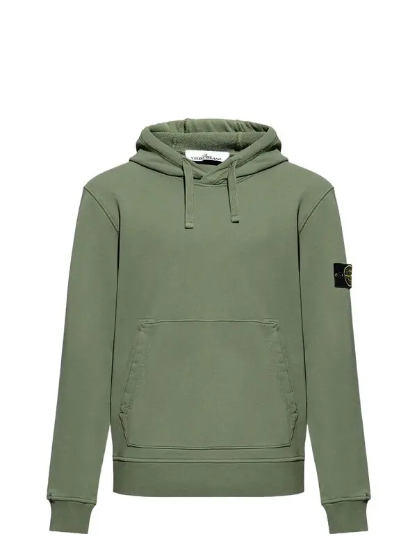 Stone Island Compass Motif Detail Hoodie - Green