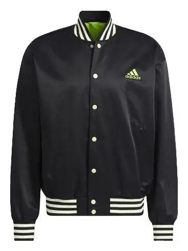 Adidas Varsity Jacket With Striped Accents - Multi-color
