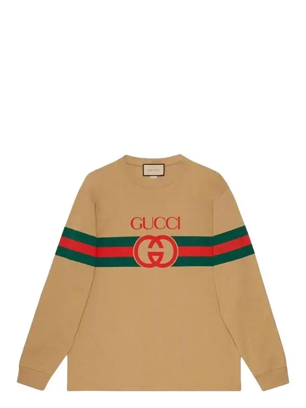 Gucci Long Sleeve New Logo T-shirt - Camel