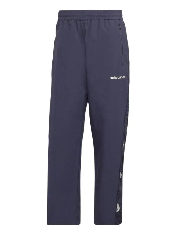 Adidas Originals Solid Color Smiling Face Embroidered Logo Straight Casual Pants/trousers Blue - Multi-color