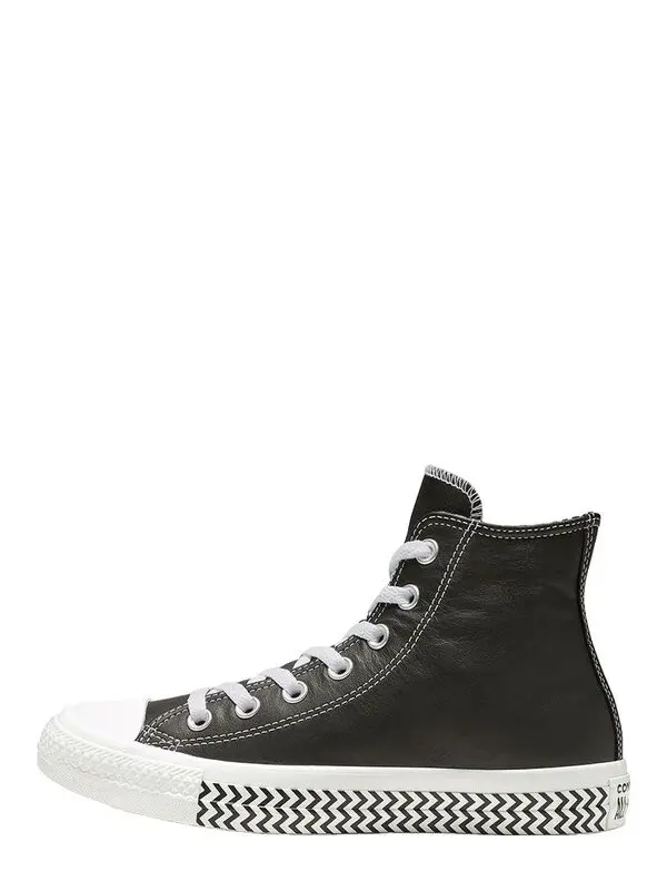 CONVERSE Chuck Taylor All Star Leather High Top Sneakers - Black/white
