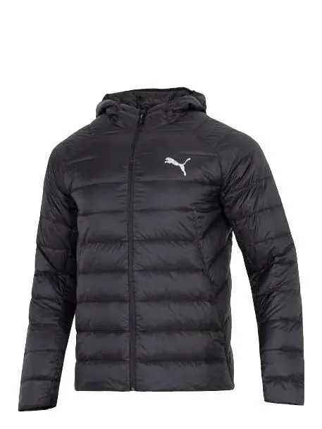 PUMA Padded Down Jacket With Hood - Black