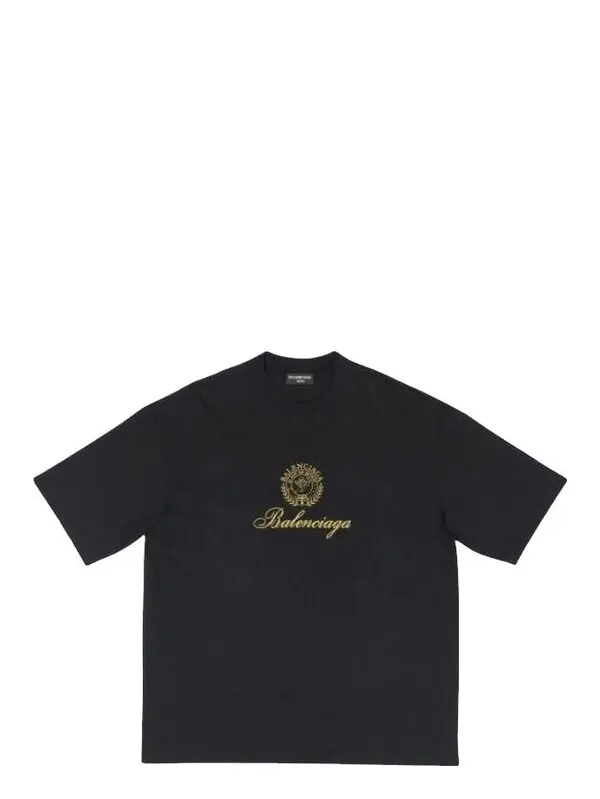 Balenciaga Qixi Crest T-shirt Medium Fit - Black