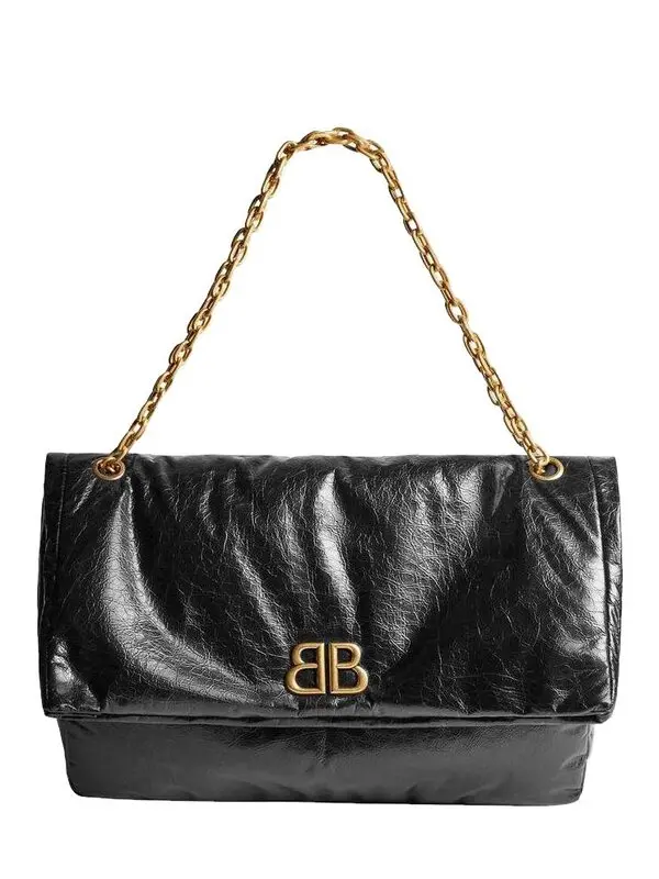 Balenciaga Monaco Large Chain Bag - Black