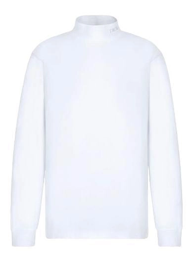 Dior Ss22 Logo Plain Weave Knit Long Sleeves T-shirt - White