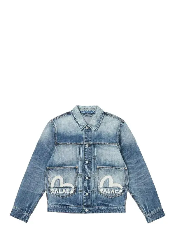 PALACE X Evisu Dice Denim Jacket - Light Wash