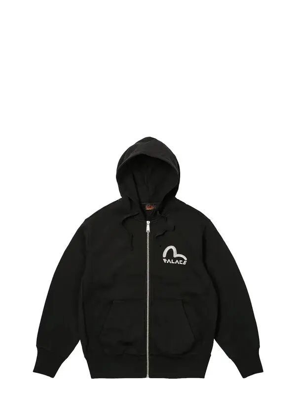 PALACE X Evisu Zip Hoody Jacket - Black