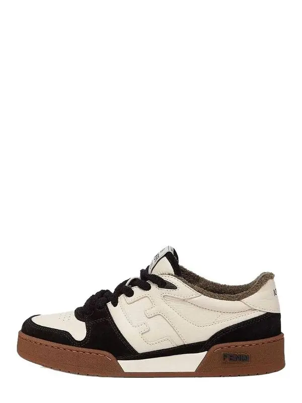 Fendi Low Top Suede Sneakers - Black/beige