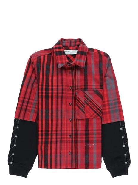 Off-White Jersey Sleeve Checked Shirt 'red Black - Red/black