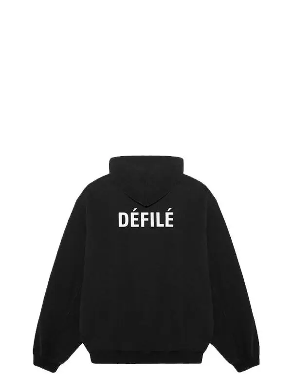 Balenciaga Fleece Sports Hoodie - Black