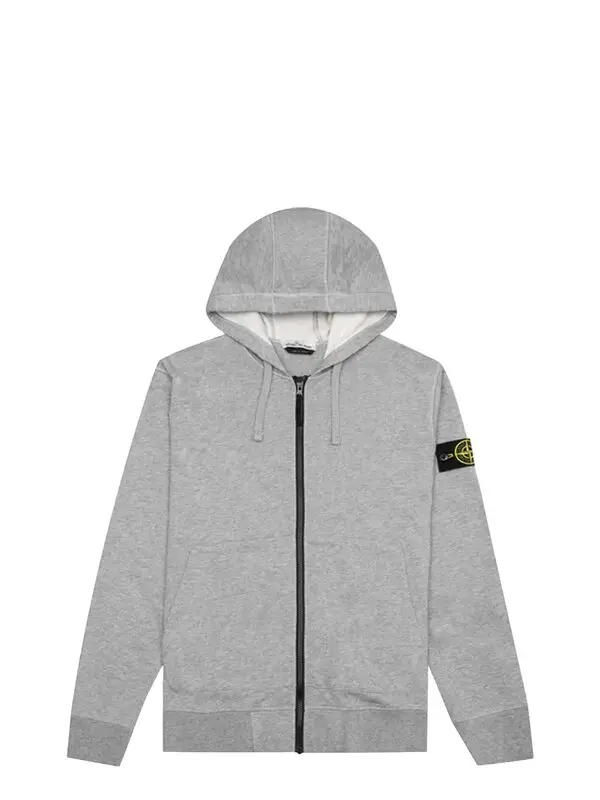 Stone Island Hooded Track Jacket - Melange Grey