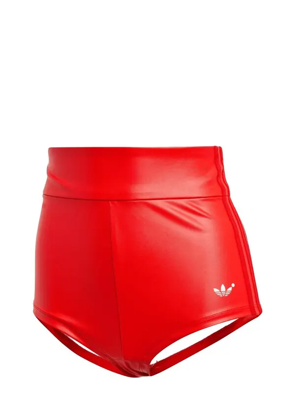Adidas Originals Blue Version Logo High-waisted Shorts - Red