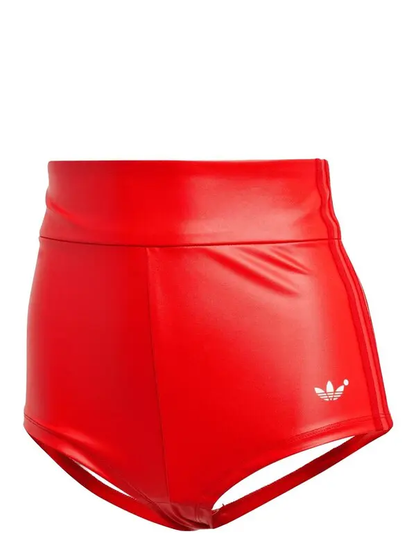 Adidas Originals Blue Version Logo High-waisted Shorts - Red