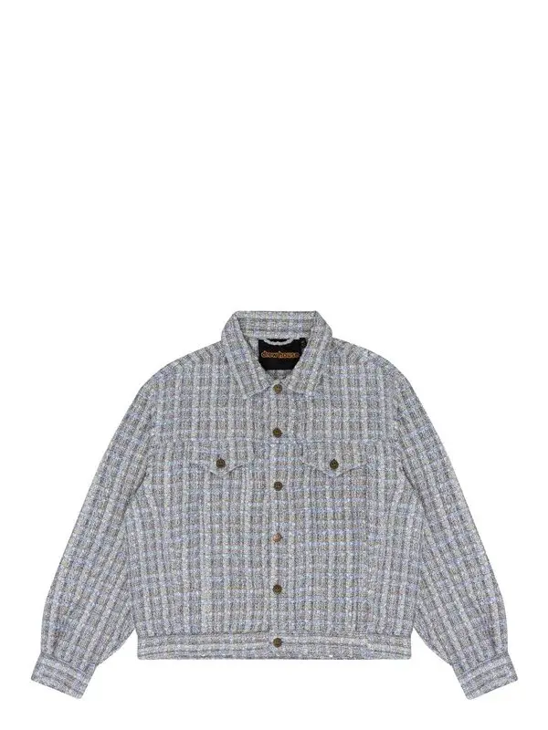 Drew House Boucle Mascot Oversized Trucker Jacket - Grey Blue