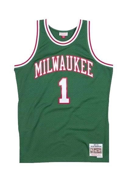 Mitchell & Ness Milwaukee Bucks 1971-72 Oscar Robertson Road Swingman Jersey - None