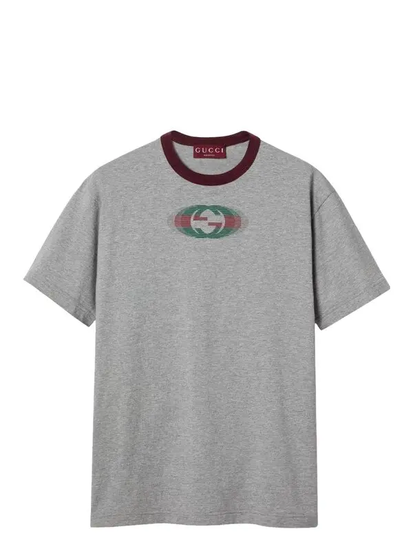 Gucci Ss25 Interlocking G Shadow Print T-shirt Ancora - Grey