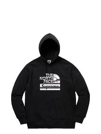 Supreme Ss18 X The North Face Metallic Hooded Sweatshirt - Black