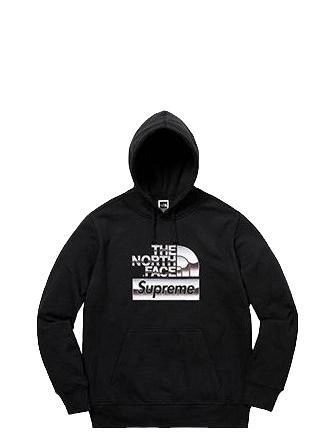 Supreme Ss18 X The North Face Metallic Hooded Sweatshirt - Black
