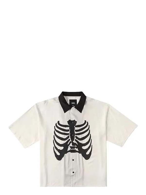 VANS Skeleton Short Sleeve Shirt 'beige Black - Beige/black