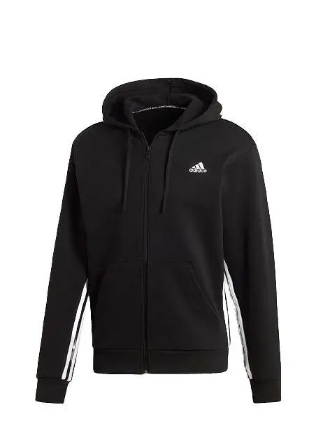 Adidas 3-stripes Full Zip Hoodie - Black