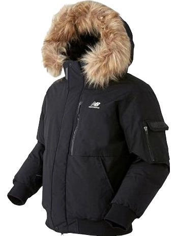 NEW BALANCE Hooded Down Jacket - Black/brown