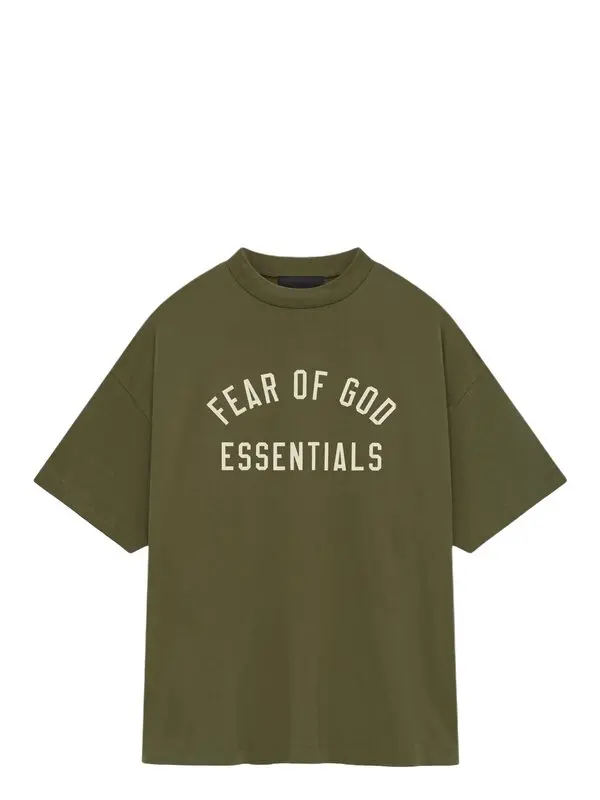 Fear Of God Jersey Crewneck Tee 'military - Olive Green