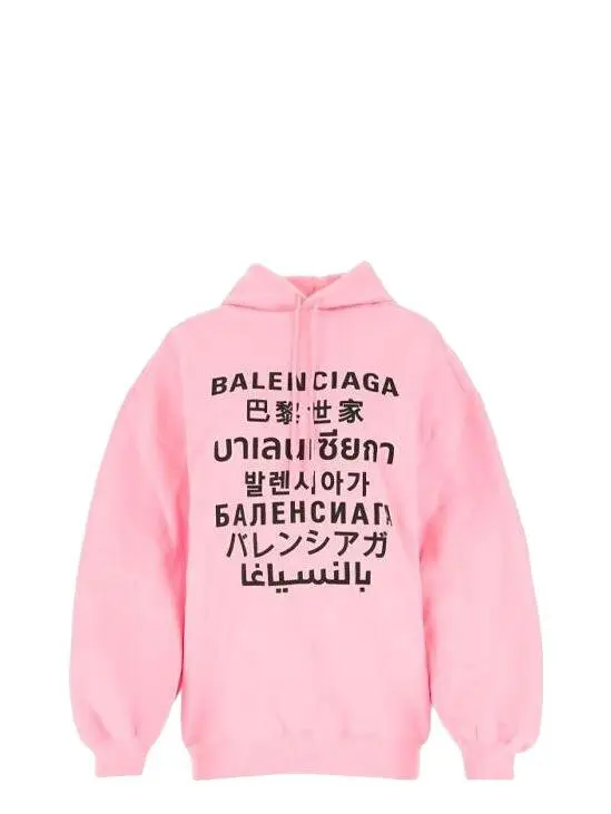 Balenciaga Printed Hoodie - Pink