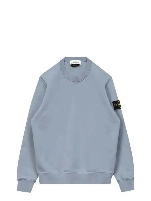 Stone Island Patch Logo Crewneck Sweatshirt - Mid Blue