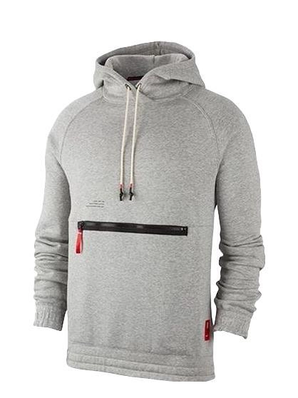 Nike Kyrie Basketball Sports Fleece Lined Knit Hoodie - Grey