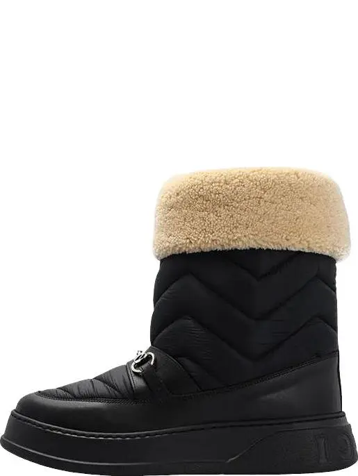 Gucci Chevron Boot With Horsebit - Black