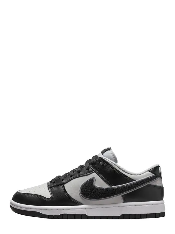 Nike Dunk Low "chenille Swoosh Black Grey Fog - Gray/black