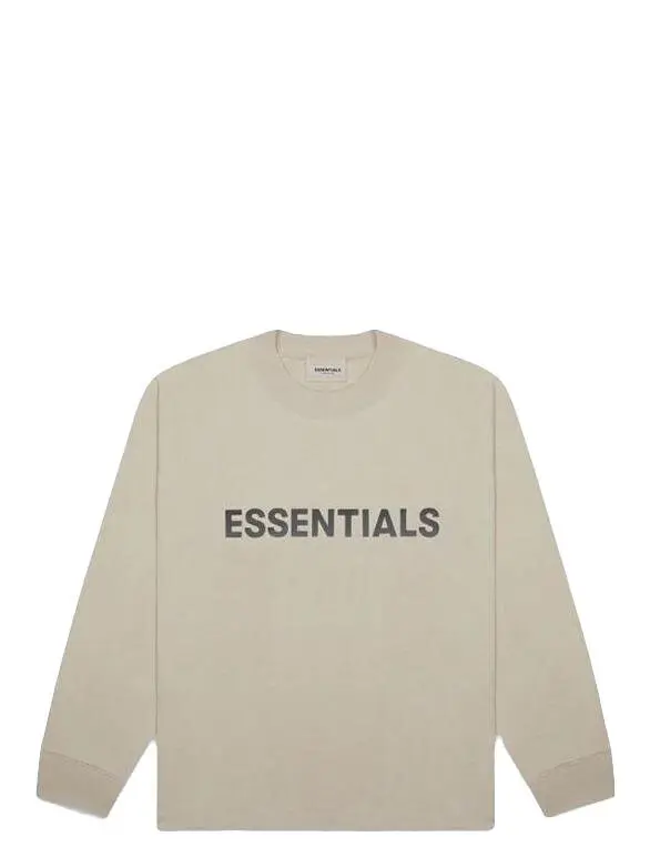 Fear Of God 3d Silicon Applique Long Sleeve T-shirt 'beige - Beige/light Gray