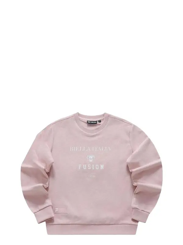 FILA FUSION Logo Printed Pullover Sweater - Pink
