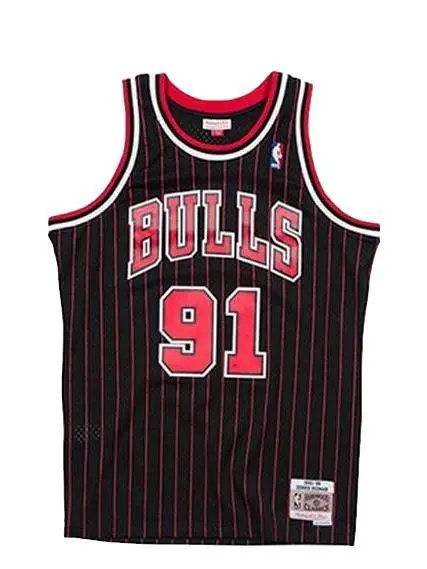 Mitchell & Ness Nba Chicago Bulls 95-96 Dennis Rodman Swingman Jersey - Black/red