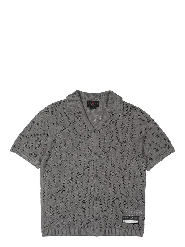 JORDAN X A Ma Maniere Short Sleeve Knit Shirt - Flat Pewter