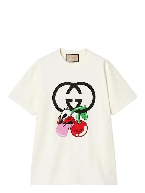 Gucci Cotton Jersey T-shirt With Graphic Print - Off White
