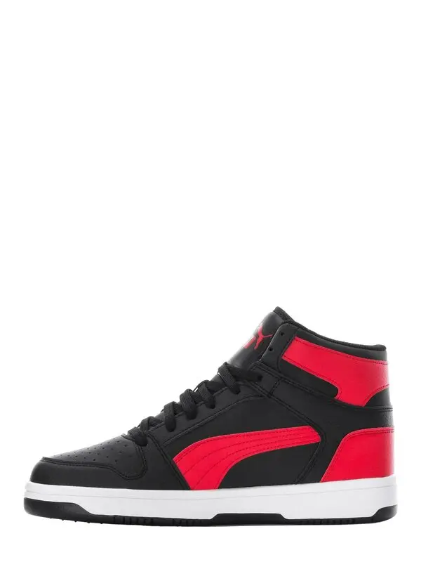 PUMA Rebound Layup Mid Top Sneakers - Black/red