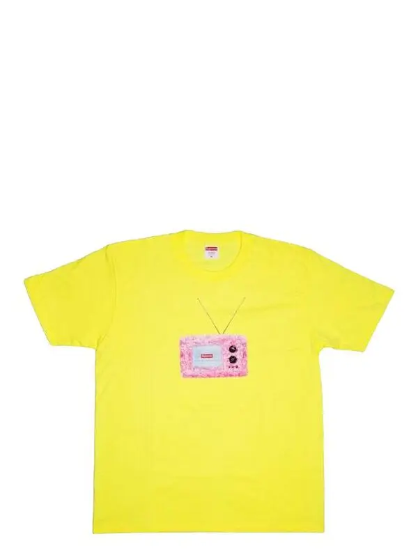 Supreme Ss18 Tv Tee Bright Printing Short Sleeve - Yellow