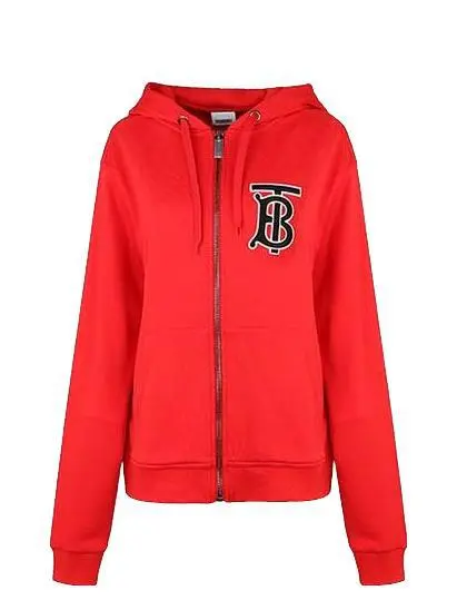 Burberry Alphabet Print Zip Hoodie - Red