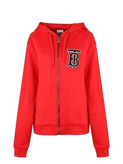 Burberry Alphabet Print Zip Hoodie - Red