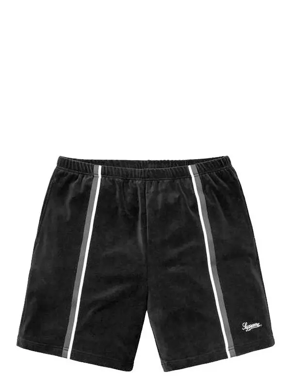 Supreme Ss18 Velour Warm Up Short - Black/white