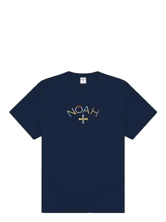 NOAH Embroidered Core Logo T-shirt - Navy