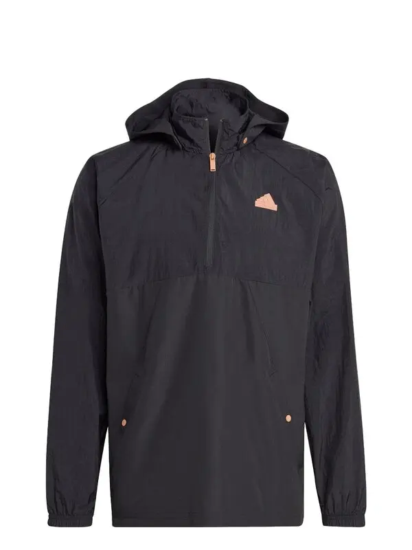 Adidas Hooded Windbreaker Jacket - Black