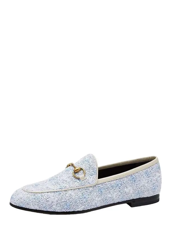 Gucci Jordaan Tweed Loafers - Blue