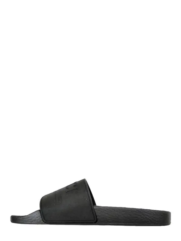 Gucci Embossed Logo Rubber Slides - Black